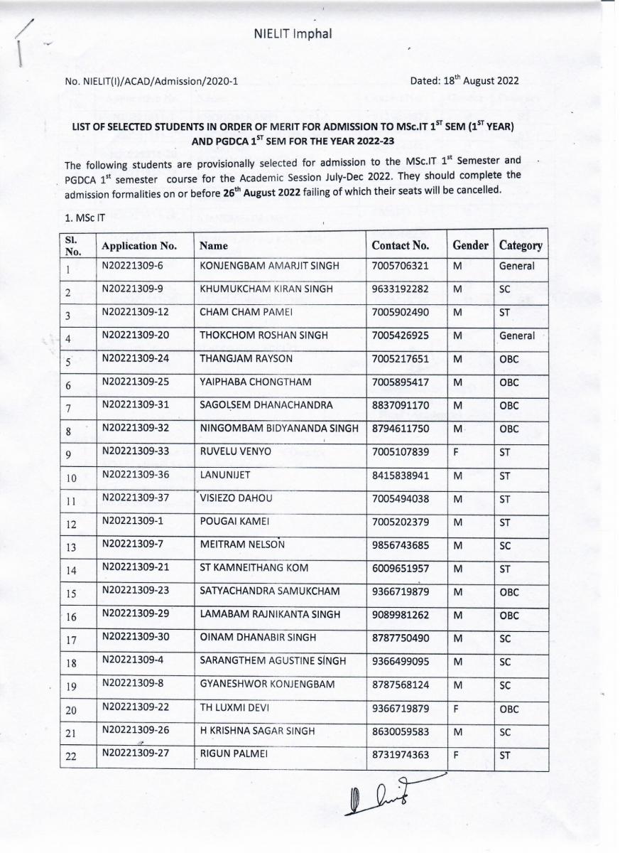 Government of India : National Institute of Electronics & Information Technology